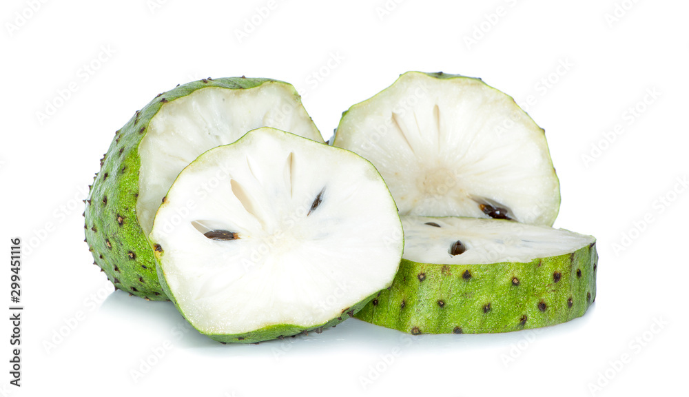 Soursop fruits isolated on white background Stock Photo | Adobe Stock
