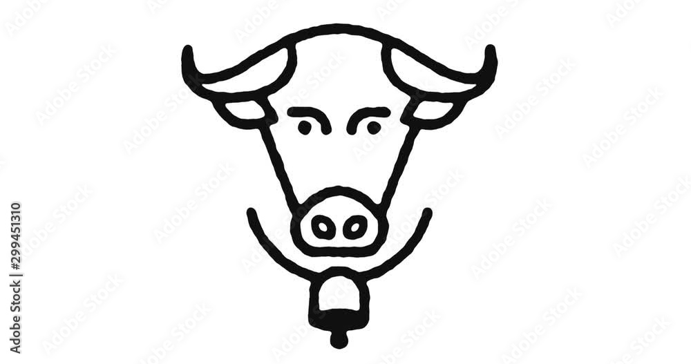 Wideo Stock: Beef cattle farming outline icon animation footage/video ...