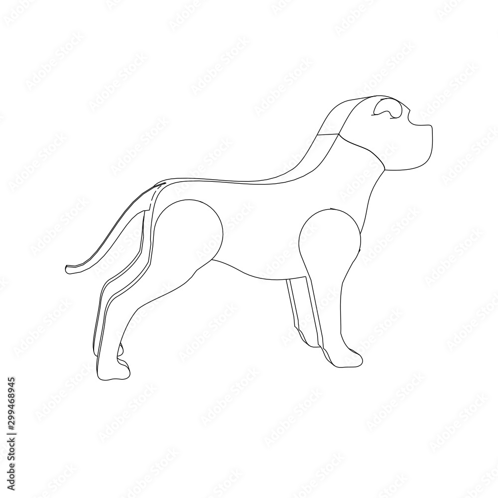 coloring page illustration of a dog Stock Vector | Adobe Stock