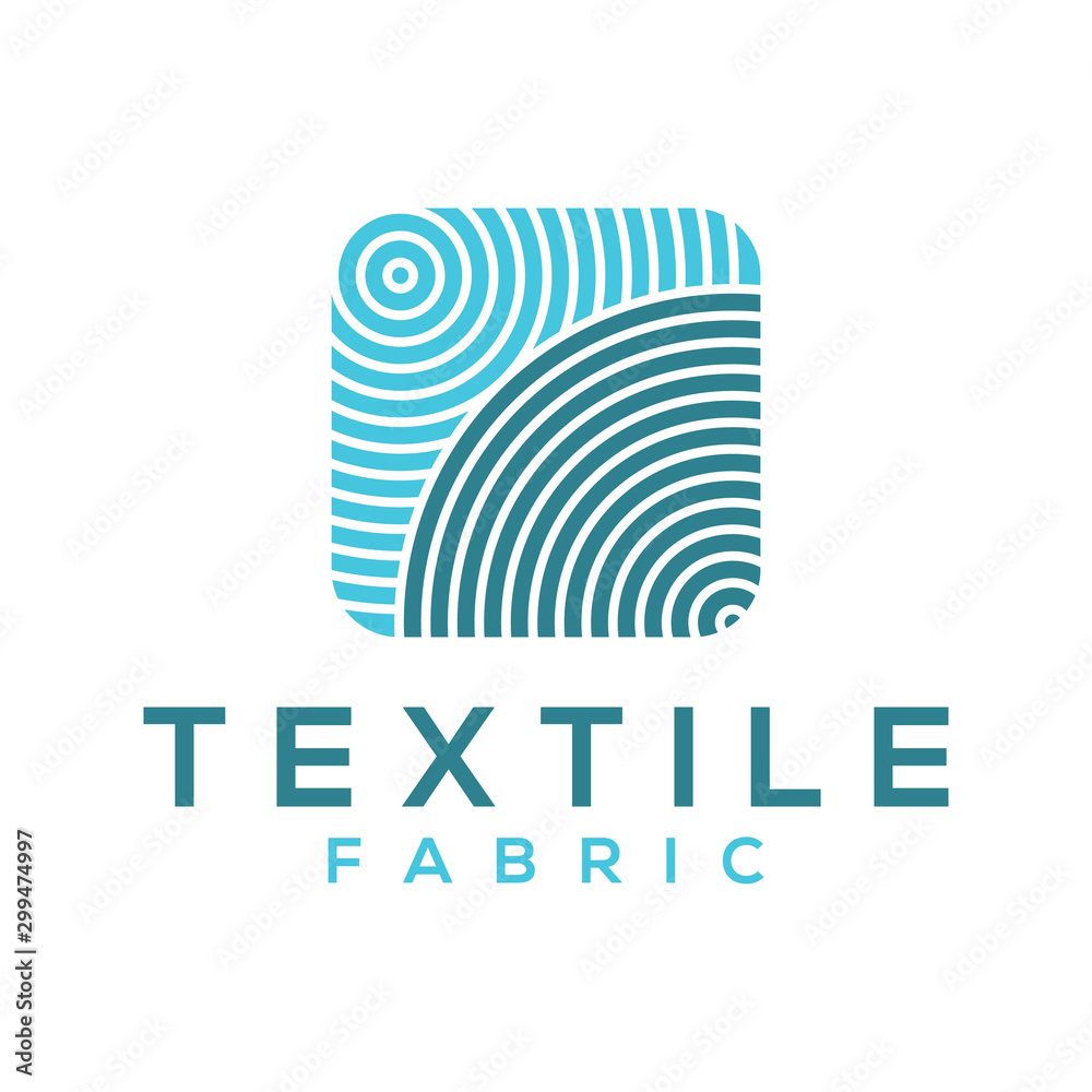 Textile fabric modern simple logo design Stock Vector | Adobe Stock