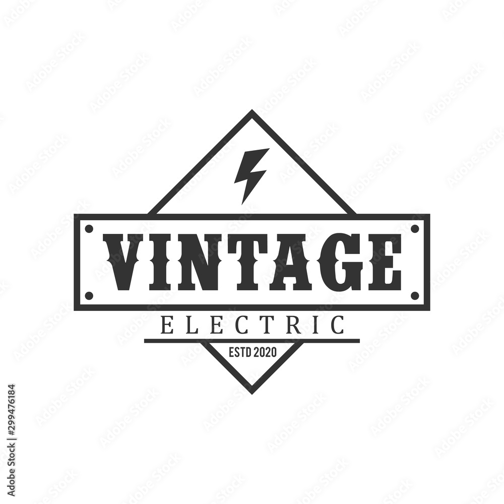Electrical voltage logo vintage simple minimalist design, electric ...
