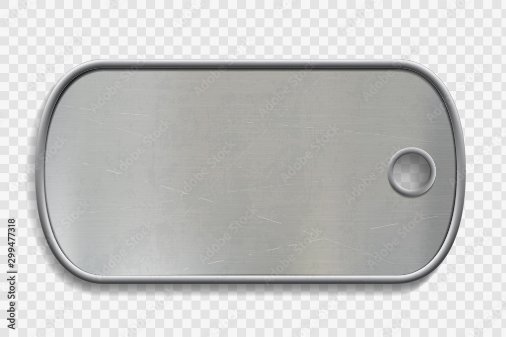 Blank Metal dog tag isolated on a transparent background Stock Vector ...