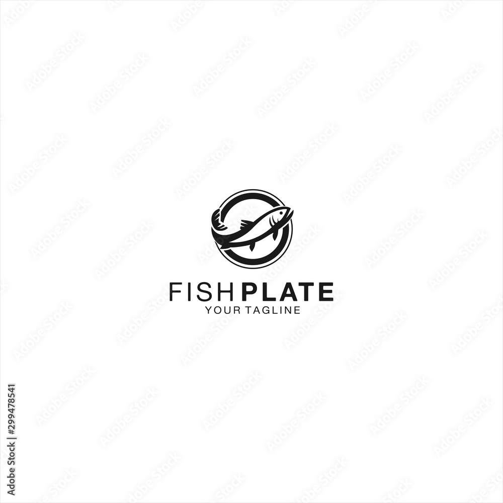 simple fish logo template Stock Vector | Adobe Stock