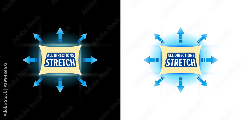 Stretch material vector illustration. Black and white background. Stock ...