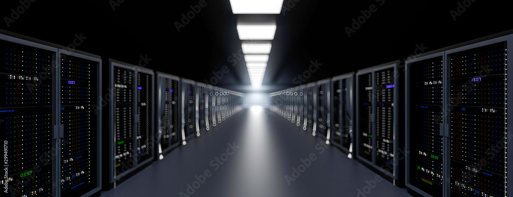 Server room data center. Backup, mining, hosting, mainframe, farm and ...