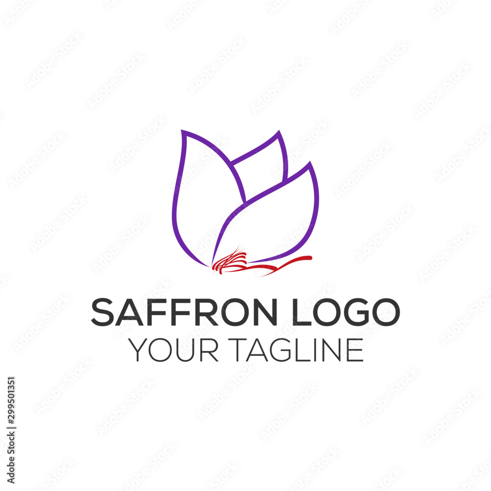 saffron logo vector, flower saffron logo design template Stock Vector ...