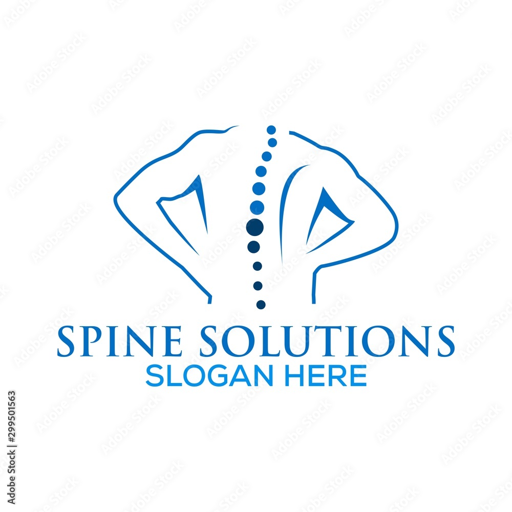 Spine logo clinic medicine chiropractic backbone health Design Vector ...