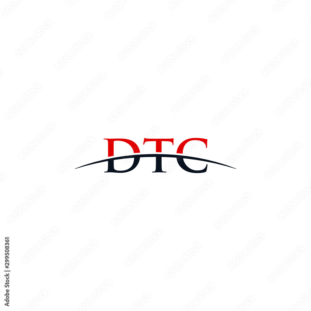 Initial letter DTC, overlapping movement swoosh horizon logo company ...