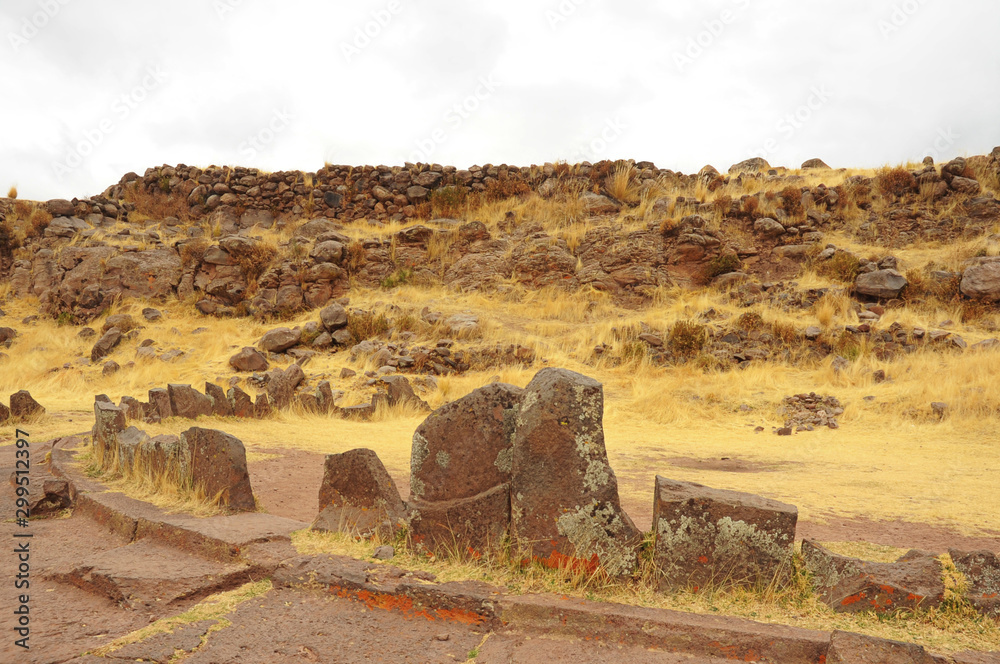 Chullpas ruins dated back to Tiwanaku epoch, a pre-Incan funerary ...