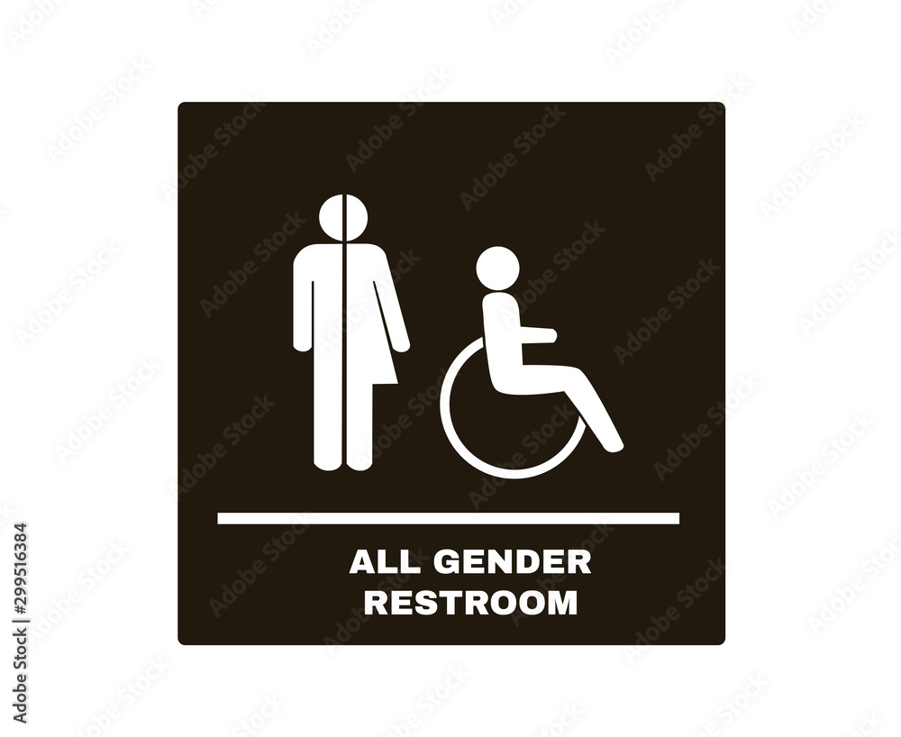 All gender Restroom or toilet sign, sign symbol background, Vector ...