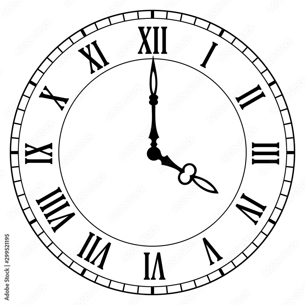 Clock face vector icon Stock Vector | Adobe Stock