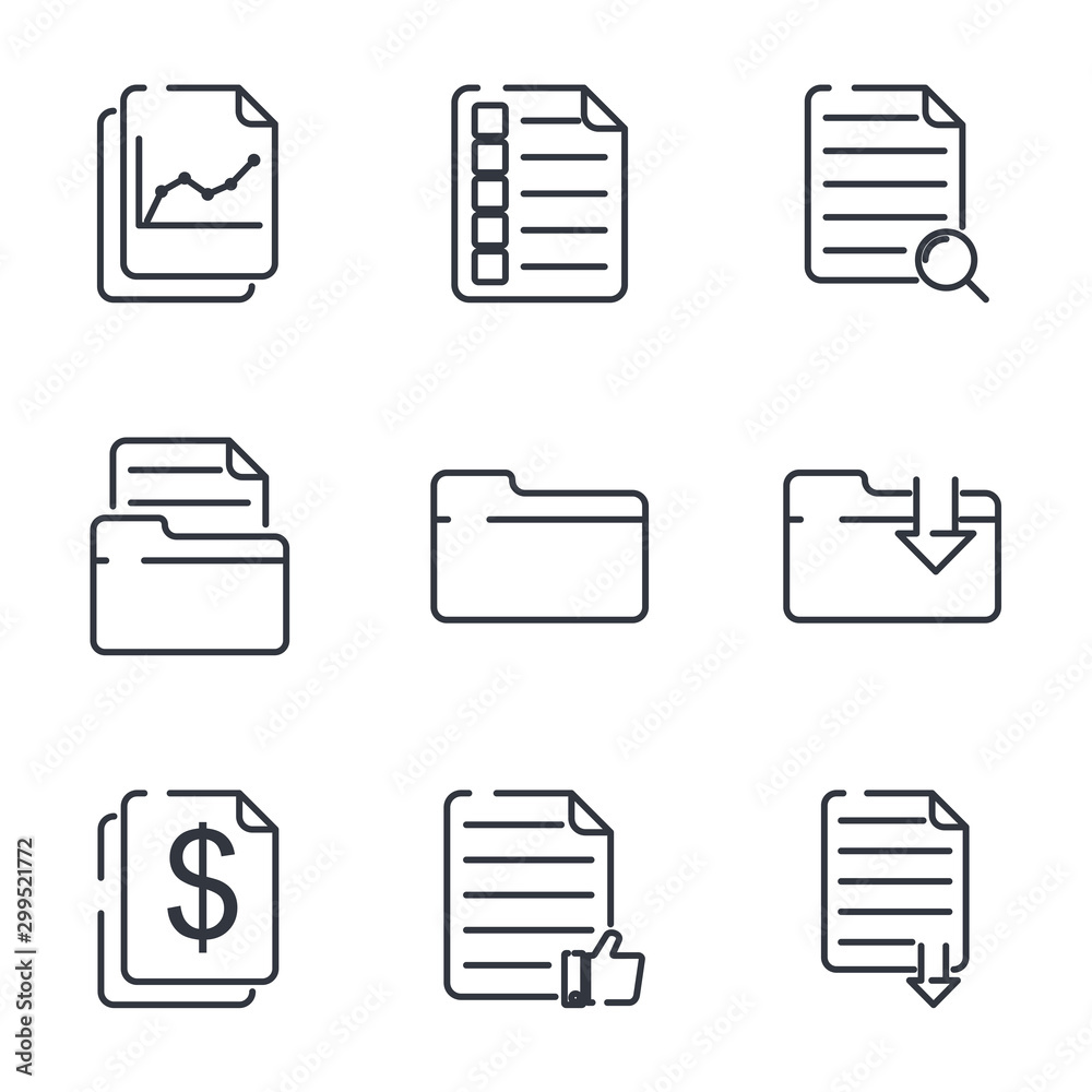 Document web set icon template color editable. Document auditing web ...