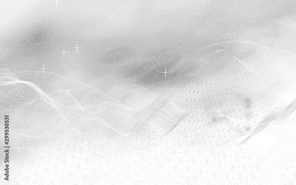 White abstract background. Hi tech network. Cyberspace grid. Outer ...