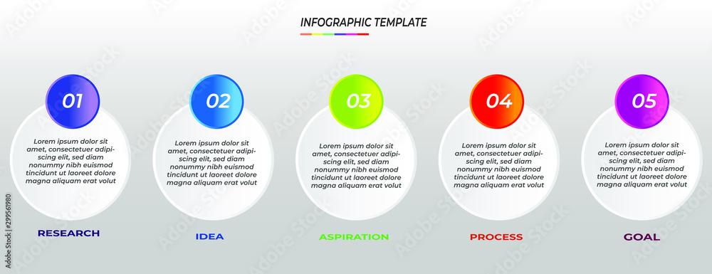 Infographics design template with 5 steps or options, can be used for ...