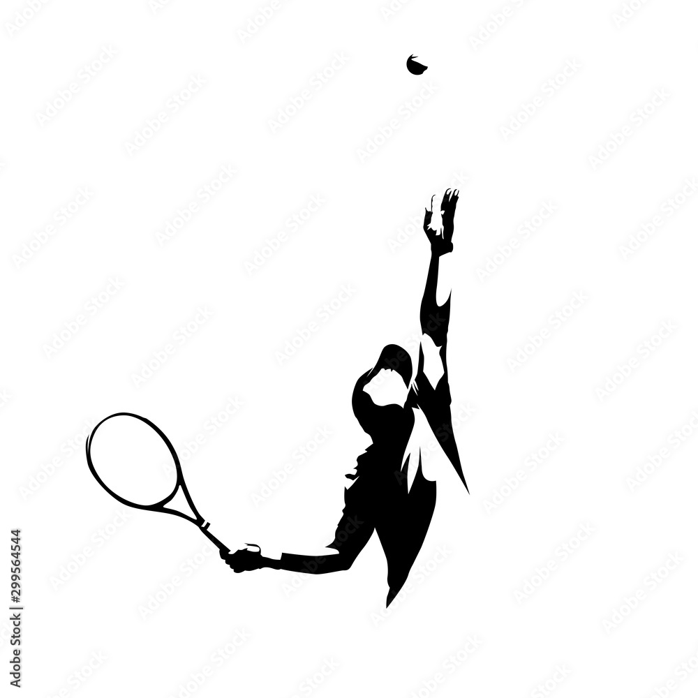 Tennis Serve Silhouette