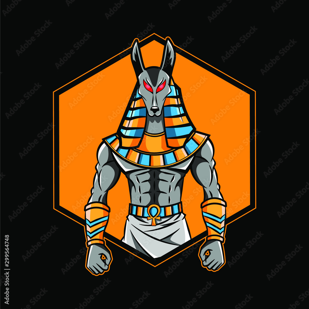 anubis head mascot logo design Stock Vector | Adobe Stock