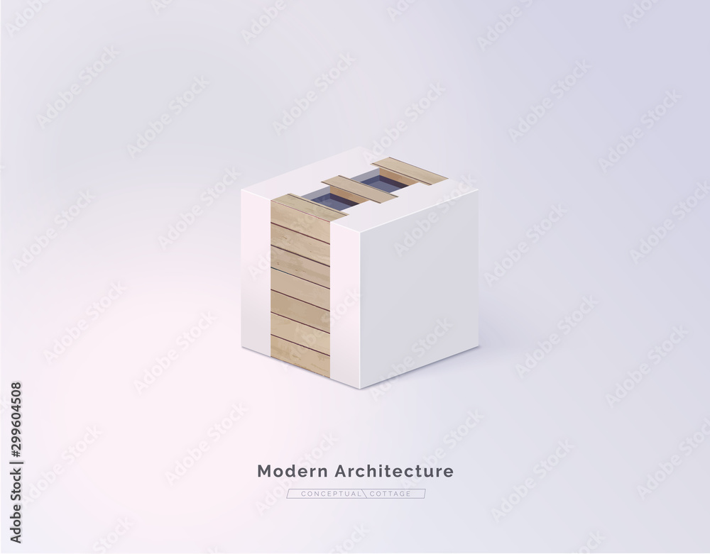 Frame house. Modern architectural design of the cottage. Isometric ...