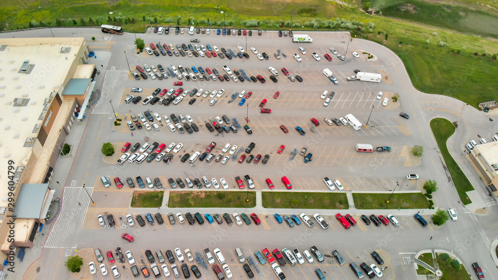 Car parking lot viewed from above, Aerial view. Top view Stock Photo ...