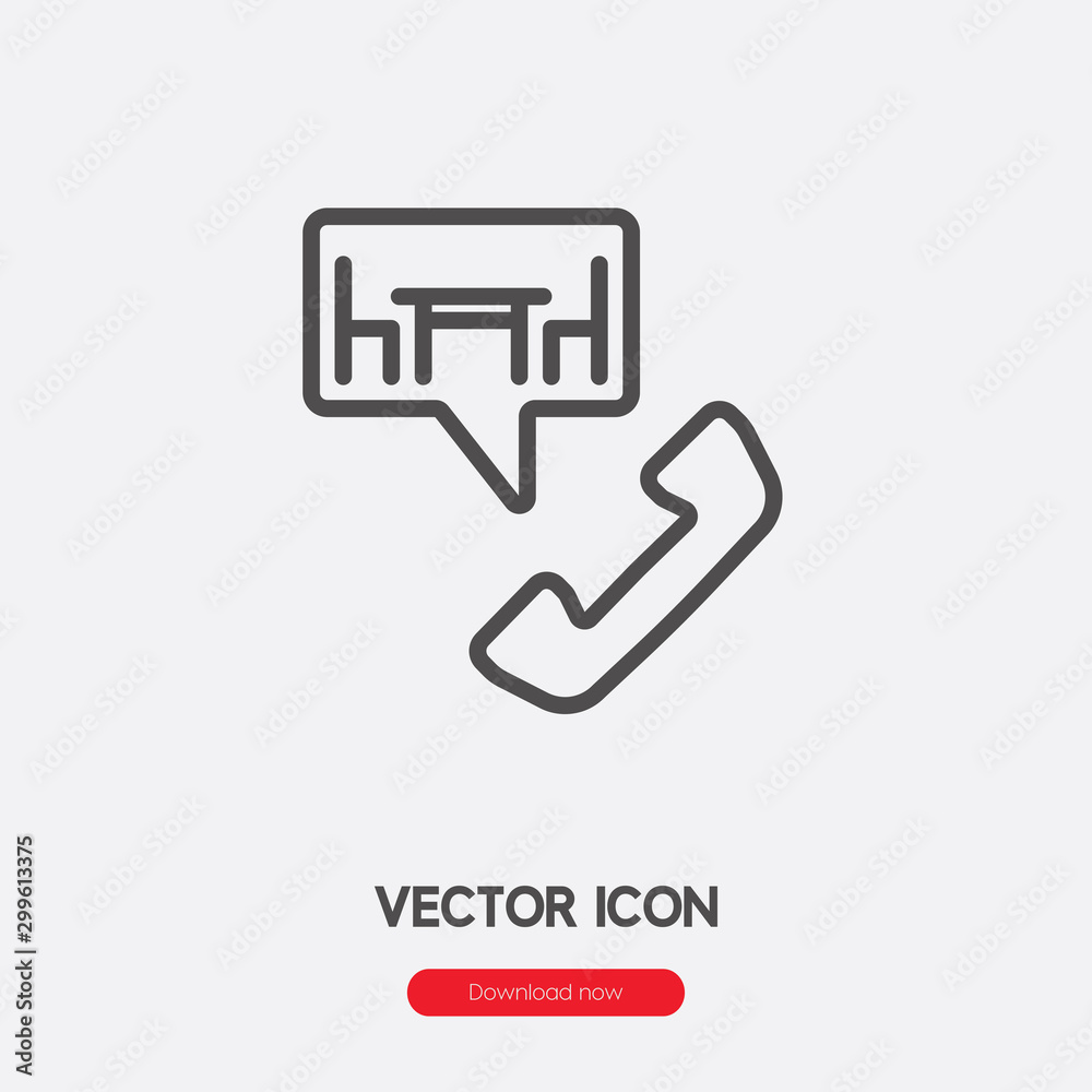 Reservation icon vector. Linear style sign for mobile concept and web ...
