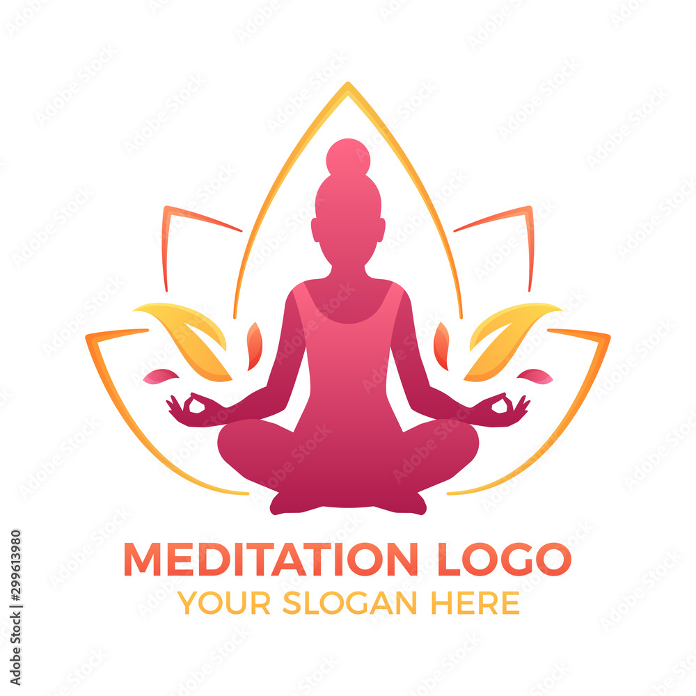 Meditation and Yoga Logo Stock Vector | Adobe Stock