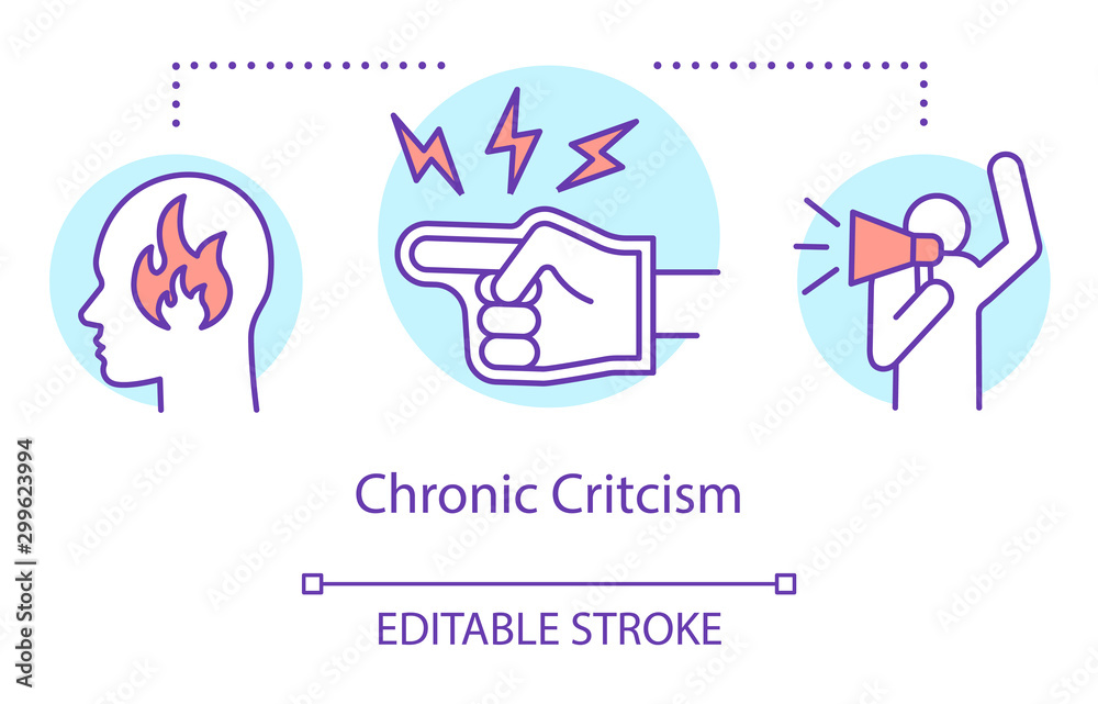 Chronic criticism concept icon. Relationship trouble, constant ...