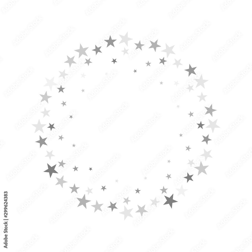 Spiral frame of silver stars on white background. Vector Stock Vector ...