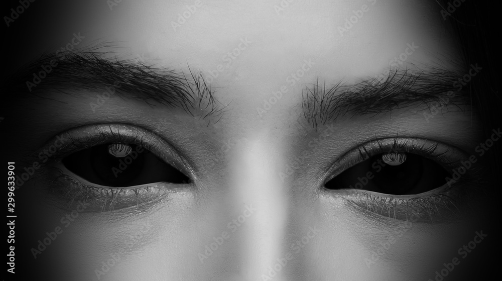 Halloween concept, close up of evil female eyes Stock Photo | Adobe Stock