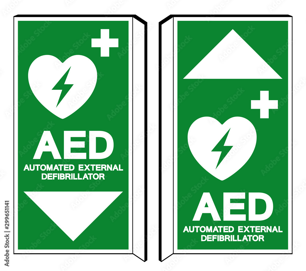 AED Automated External Defibrillator Symbol Sign, Vector Illustration ...