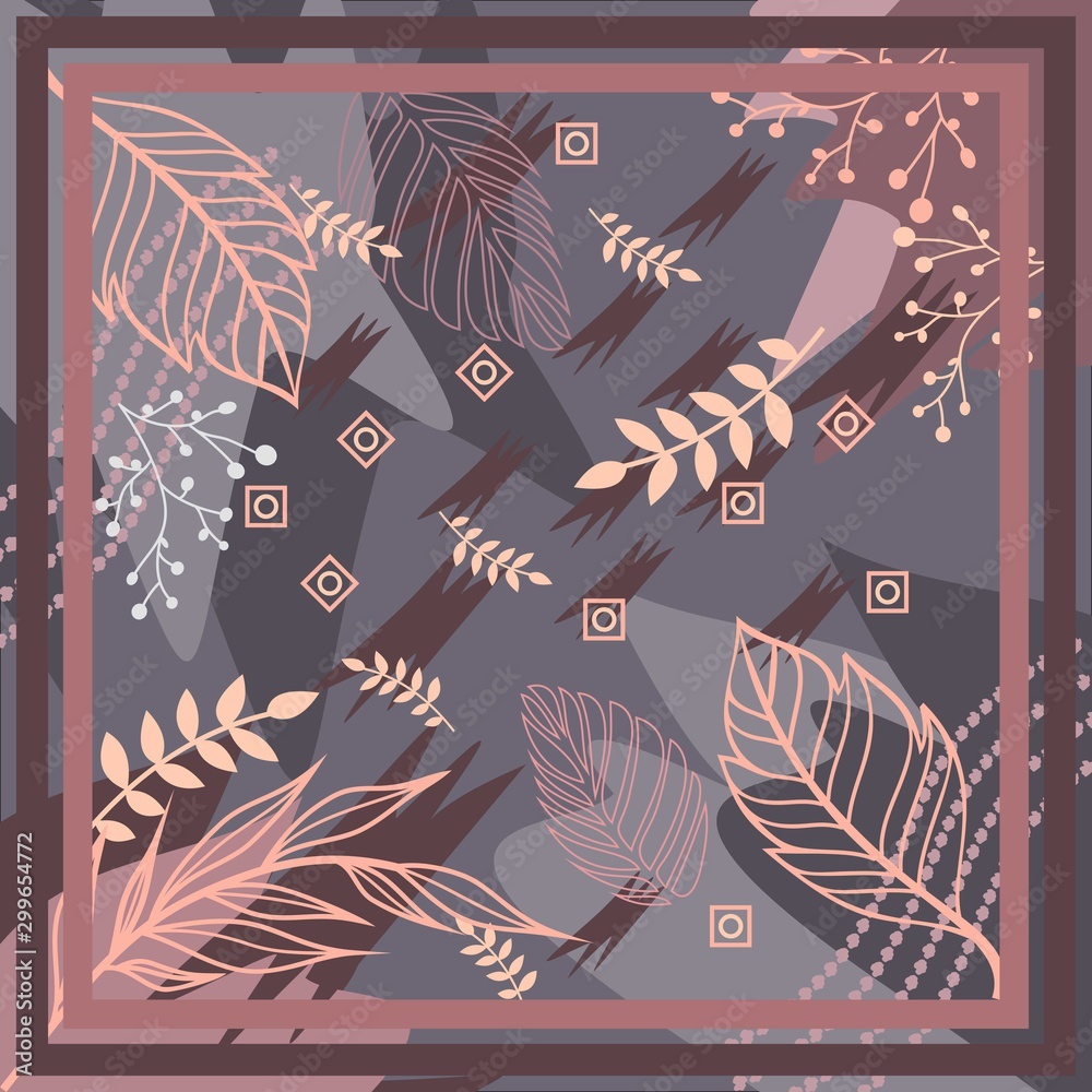 Pattern of hijab motif design with foliage design. pastel color. Silk ...