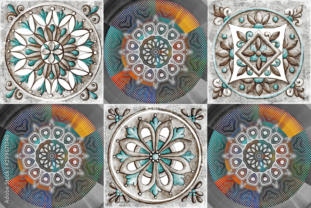 colorful wallpapers or background and textile designs or digital wall ...