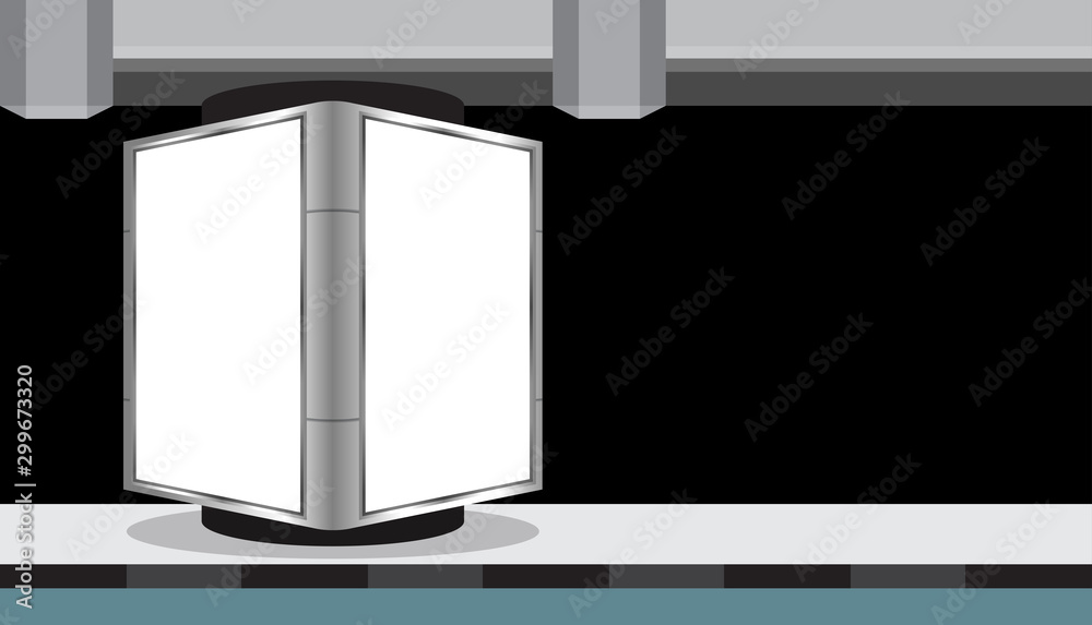 billboard light box blank white for media ad, empty light box for ...