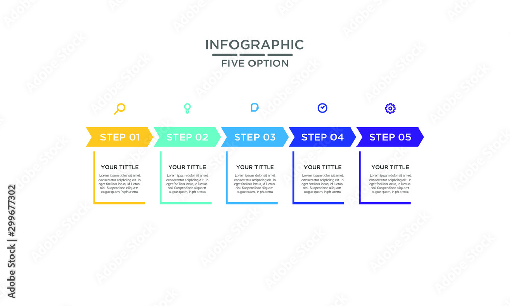 Five Options infographic step chart workflow element Plan Slide ...