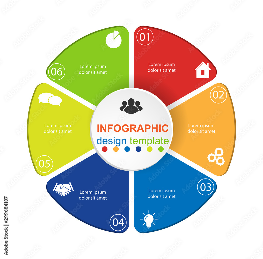 Infographic template for use in illustrating a workflow, diagram ...