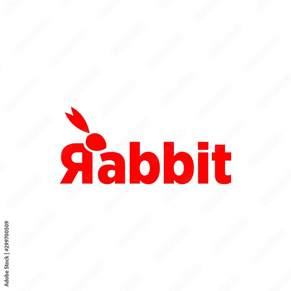 Rabbit logo design concept template vector Stock Vector | Adobe Stock