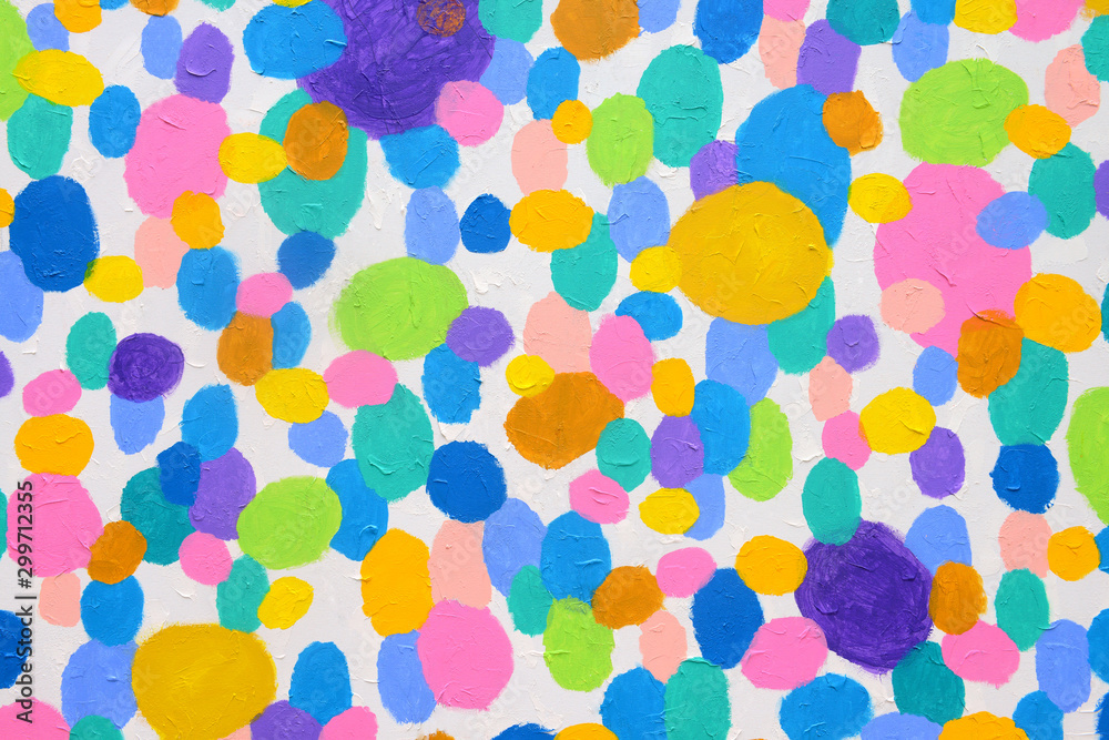 Colorful acrylic painting of point and circle different colors Stock ...