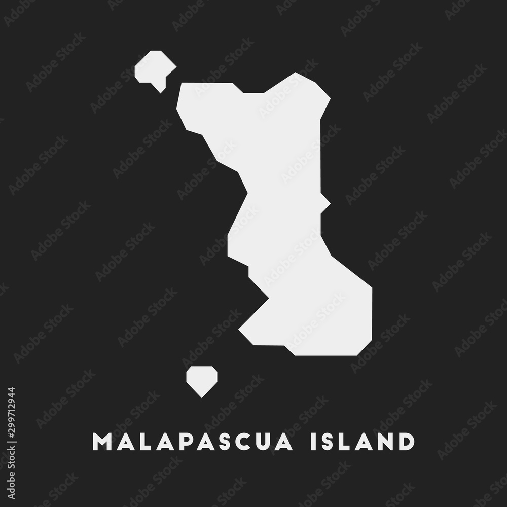Malapascua Island icon. Island map on dark background. Stylish ...