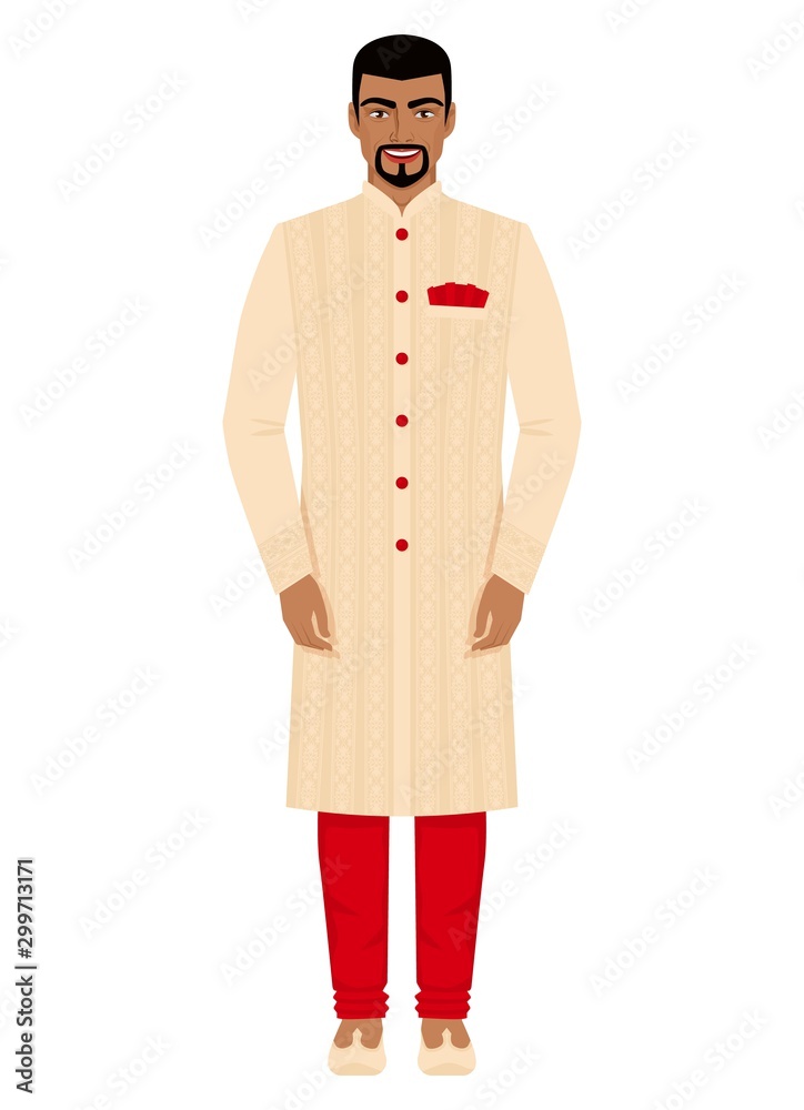 Indian man in traditional costume Stock Vector | Adobe Stock