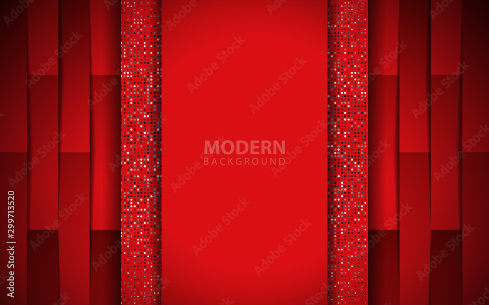 Abstract red paper shapes overlapping background. Modern and luxury ...