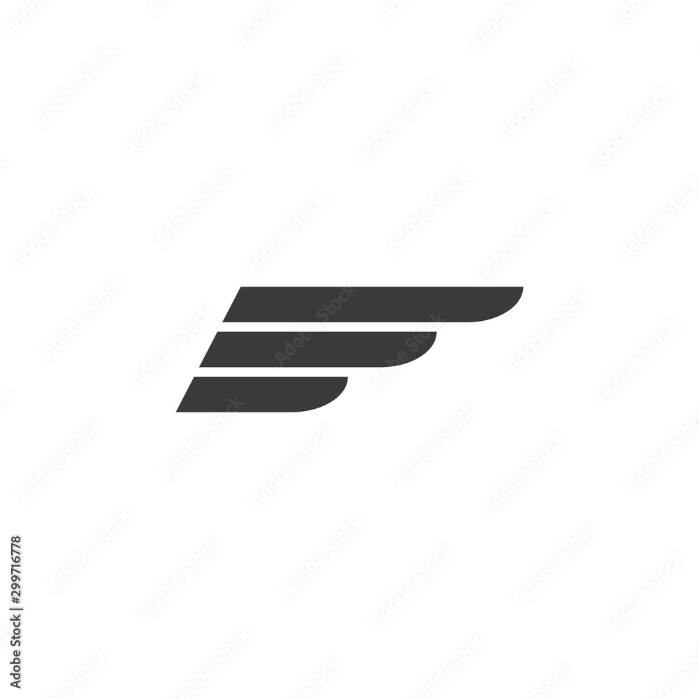 wing logo template vector icon illustration design Stock Vector | Adobe ...