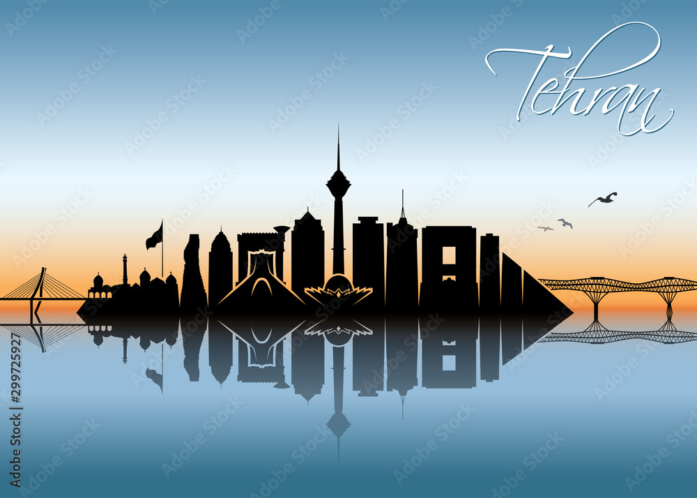 Tehran skyline - Iran - vector illustration Stock Vector | Adobe Stock