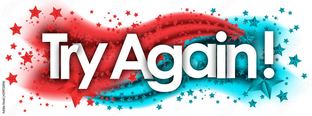 Try Again word in stars colored background Stock Illustration | Adobe Stock