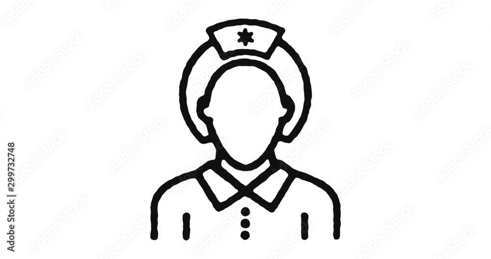 Doctor outline icon animation footage/video. Hand drawn like symbol ...
