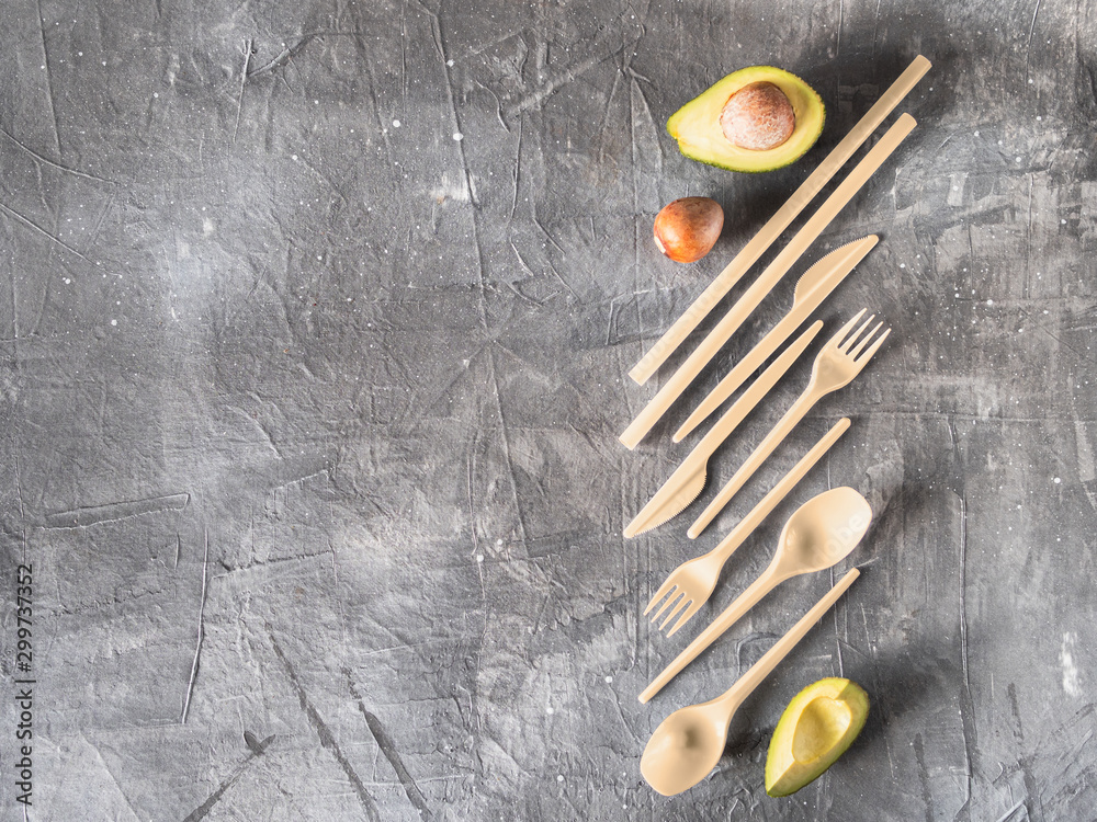 Avocado Seeds Biodegradable Single-Use Cutlery. Bioplastic - Great ...