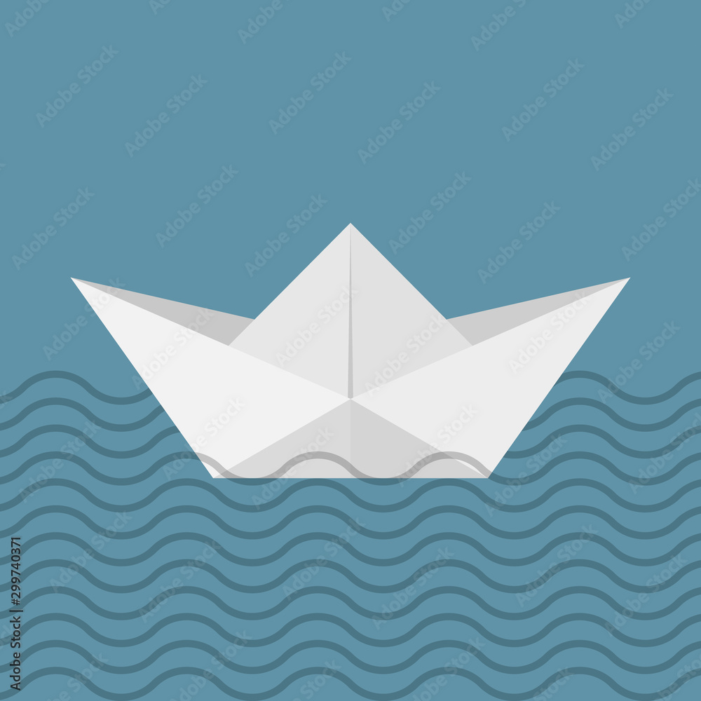 Folded paper boat vector set isolated on white background. Stock Vector ...