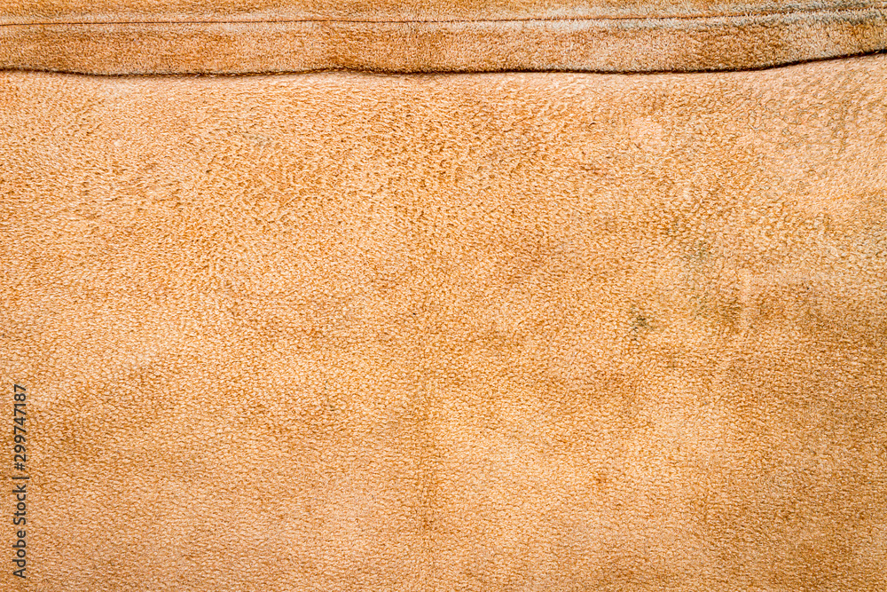 Genuine brown leather texture background. Back side. Stock Photo ...