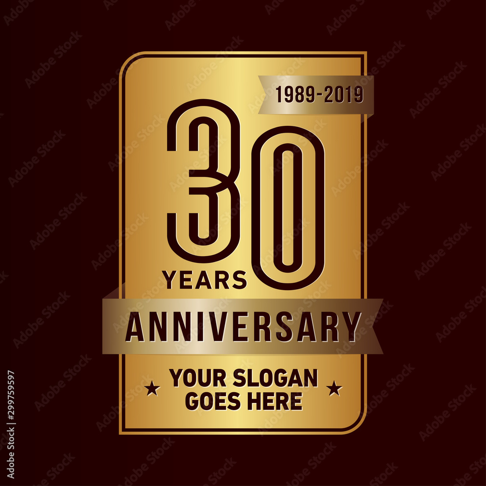30 years anniversary design template. Thirty years celebration logo ...