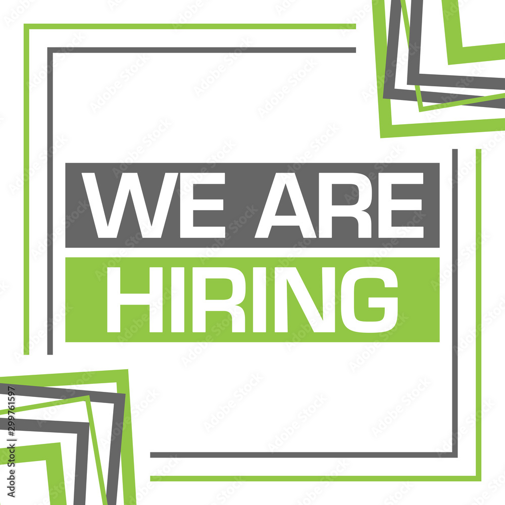 We Are Hiring Green Grey Random Borders Square Stock Illustration ...