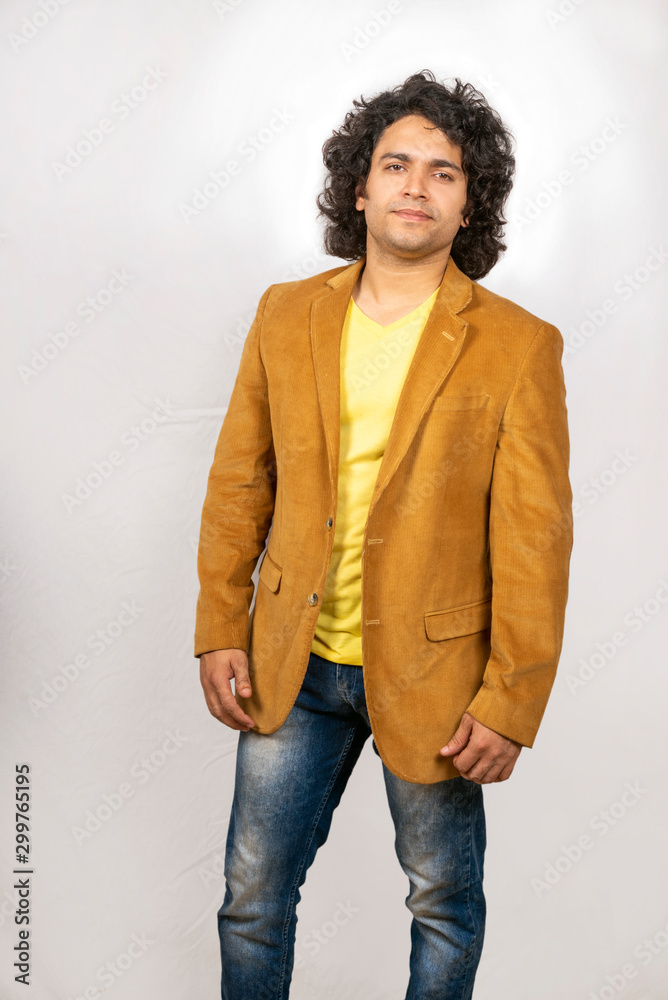 indian male model wearing brown blazer Stock Photo | Adobe Stock