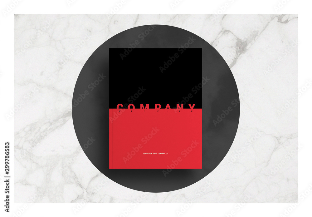 Bright Red and Black Company Profile Layout Stock Template | Adobe Stock