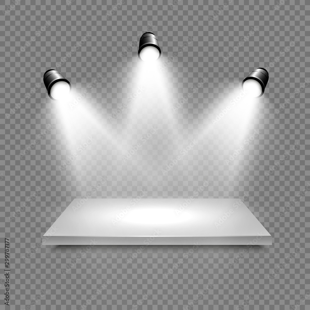 Realistic 3d Light Box with platform background for design performance ...
